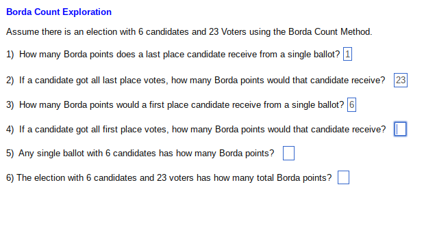 Solved Borda Count Exploration Assume there is an election | Chegg.com