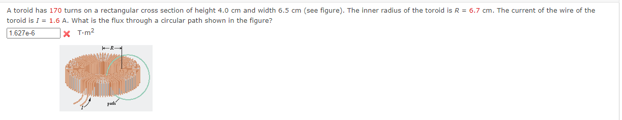 Solved A toroid has 170 turns on a rectangular cross section | Chegg.com