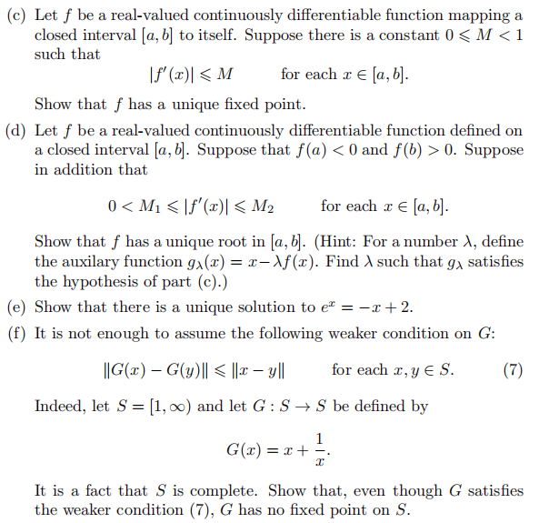 Solved More General Fixed Point Theorem. The Banach Fixed | Chegg.com Solved More General Fixed Point Theorem. The Banach Fixed | Chegg.com