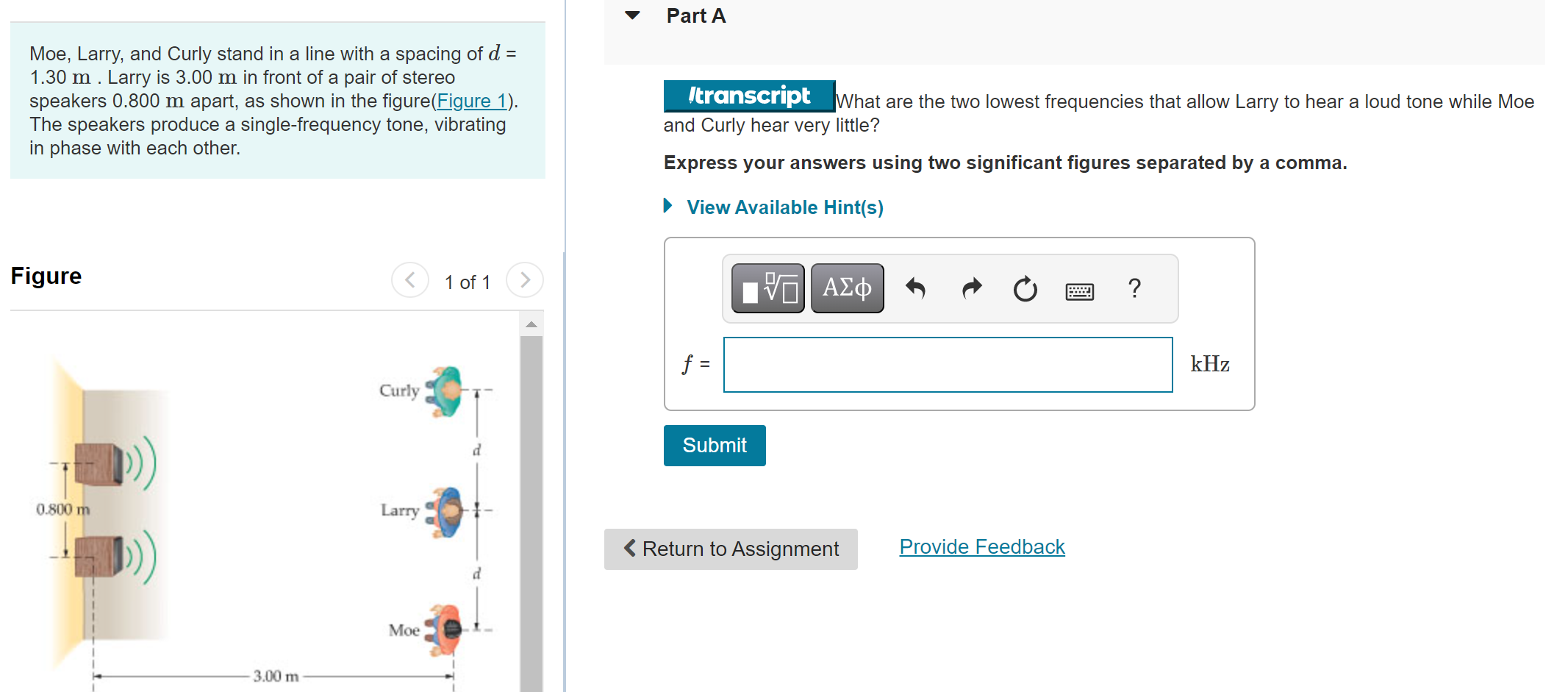 Solved Moe, Larry, and Curly stand in a line with a spacing | Chegg.com