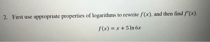 Solved First use appropriate properties of logarithms to | Chegg.com