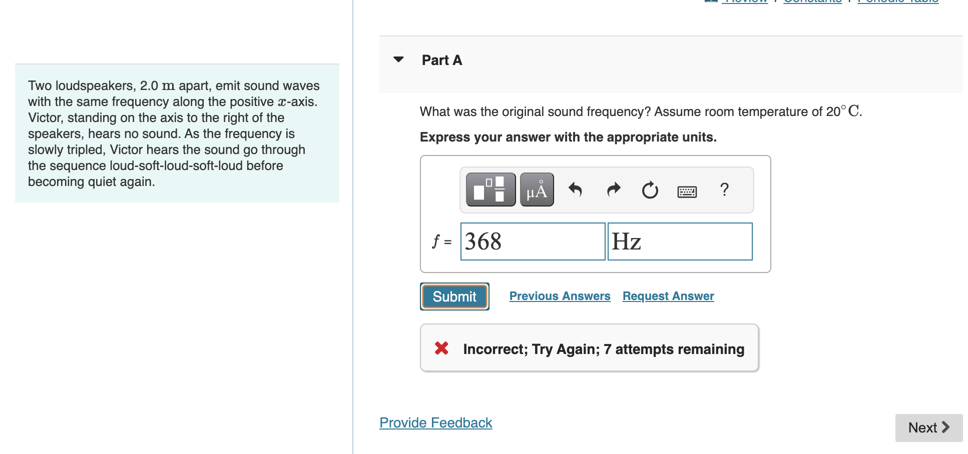 Solved Two loudspeakers, 2.0m ﻿apart, emit sound waveswith | Chegg.com