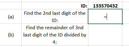 Solved (a) (b) ID: 133570432 ㅕ Find the 2nd last digit of | Chegg.com