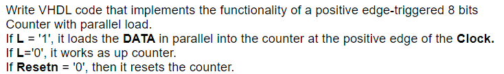 Solved Write VHDL code that implements the functionality of | Chegg.com