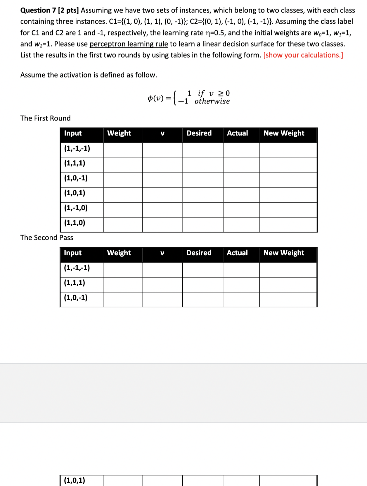 Solved Question 7 [2 pts] Assuming we have two sets of | Chegg.com