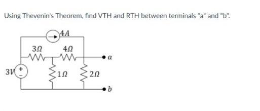 Solved Using Thevenin's Theorem, find VTH and RTH between | Chegg.com