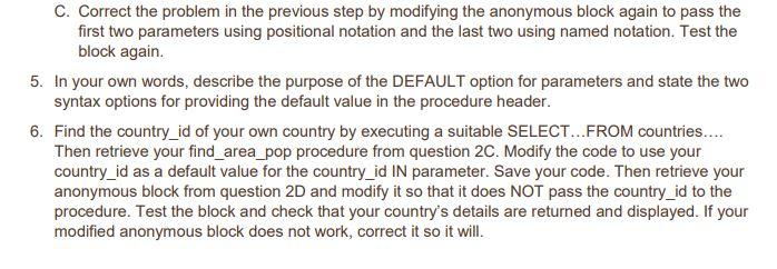 Solved Database Programming with PL/SQL 8-3: Passing | Chegg.com
