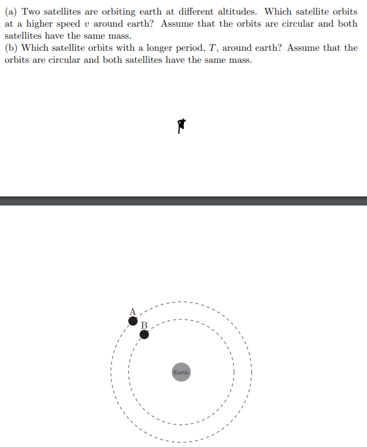 Solved (a) Two satellites are orbiting earth at different | Chegg.com