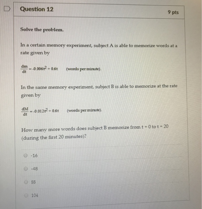 Solved D Question 12 9 pts Solve the problem. In a certain | Chegg.com Solved D Question 12 9 pts Solve the problem. In a certain | Chegg.com