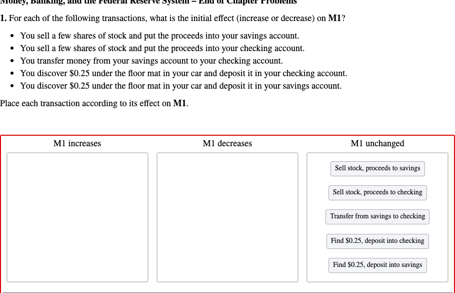 Solved 1. For each of the following transactions, what is | Chegg.com