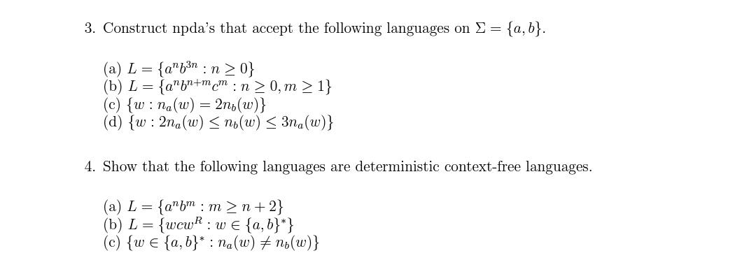 Solved 3. Construct npda's that accept the following | Chegg.com