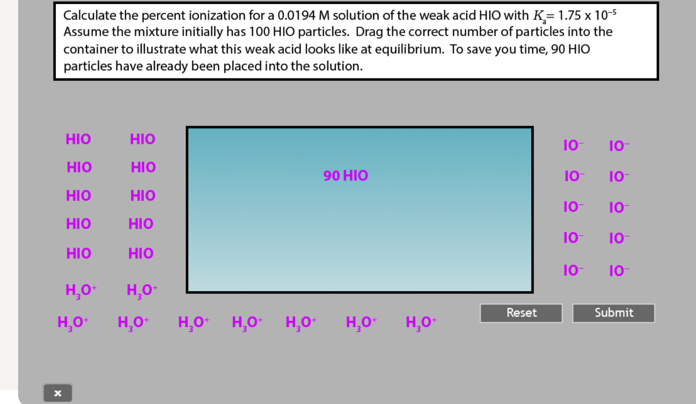 Solved Calculate the percent ionization for a 0.0194 M | Chegg.com