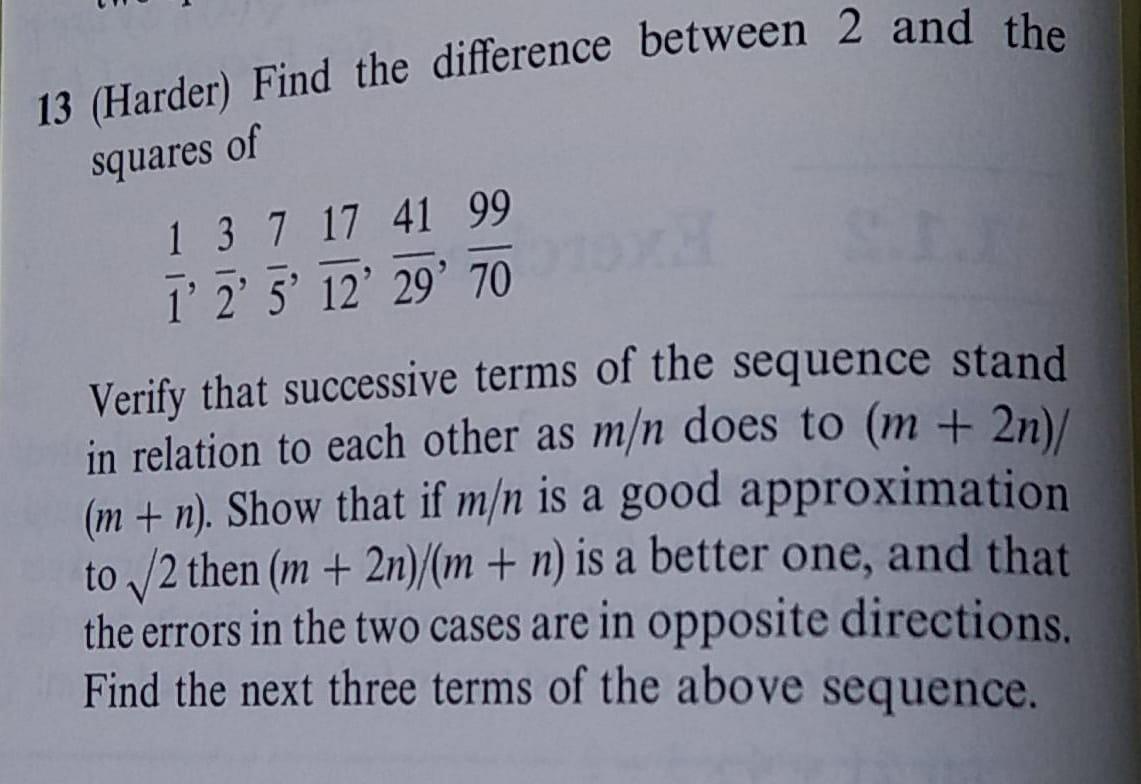Solved 13 (Harder) Find the difference between 2 and the | Chegg.com