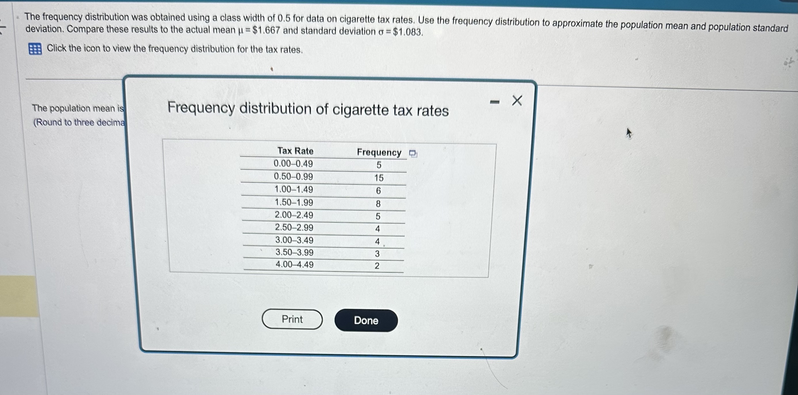 Solved The frequency distribution was obtained using a class | Chegg.com