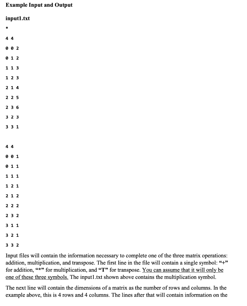 Solved A sparse matrix is a 2-dimensional array where a | Chegg.com