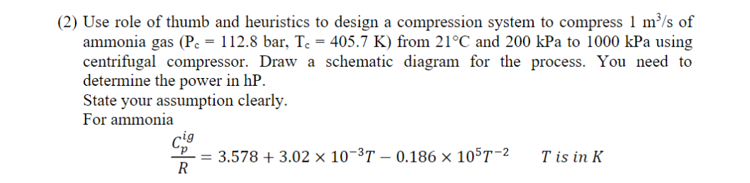 Solved (2) Use role of thumb and heuristics to design a | Chegg.com