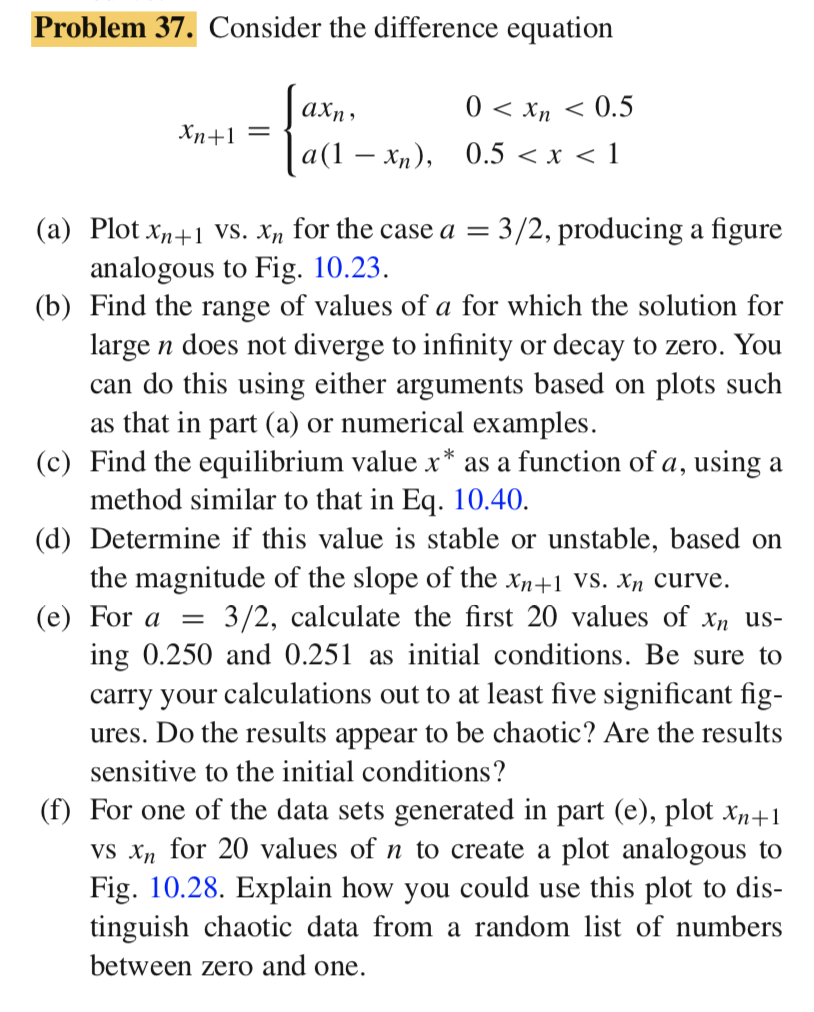 Solved Problem 37. Consider the difference equation | Chegg.com