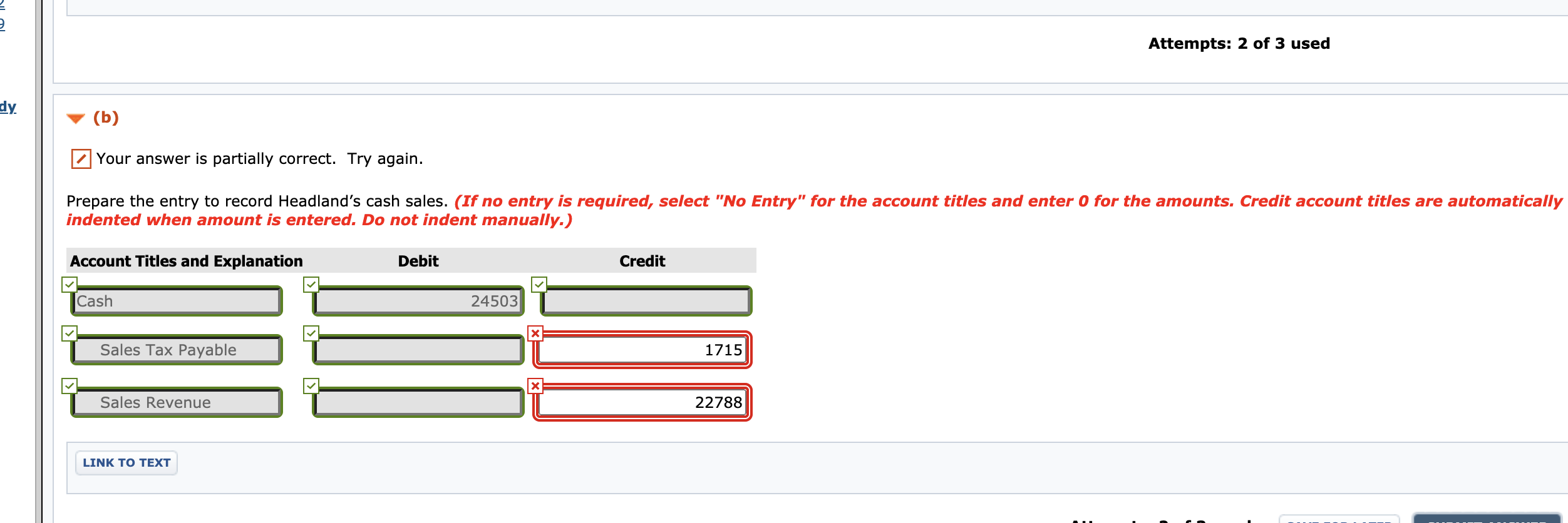 Solved Brief Exercise 13-05 (Part Level Submission) Headland | Chegg.com