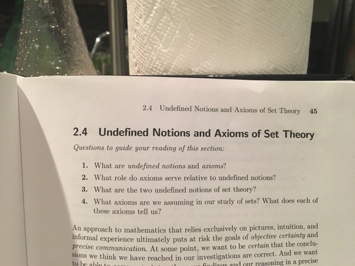 Solved c. 2.4 Undefined Notions and Axioms of Set Theory 45 | Chegg.com