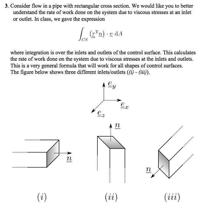 3. Consider flow in a pipe with rectangular cross | Chegg.com