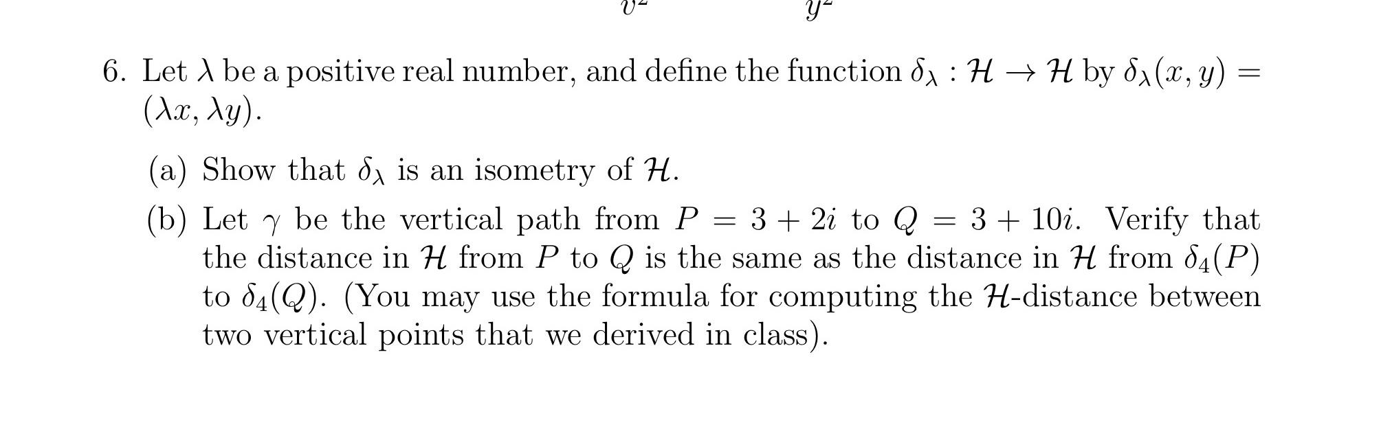 6. Let λ be a positive real number, and define the | Chegg.com
