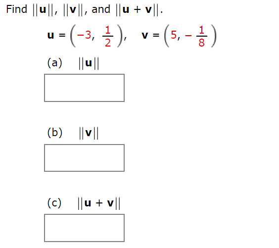 Solved Find the length of the vector. v (3, 4) Find ||u, v | Chegg.com