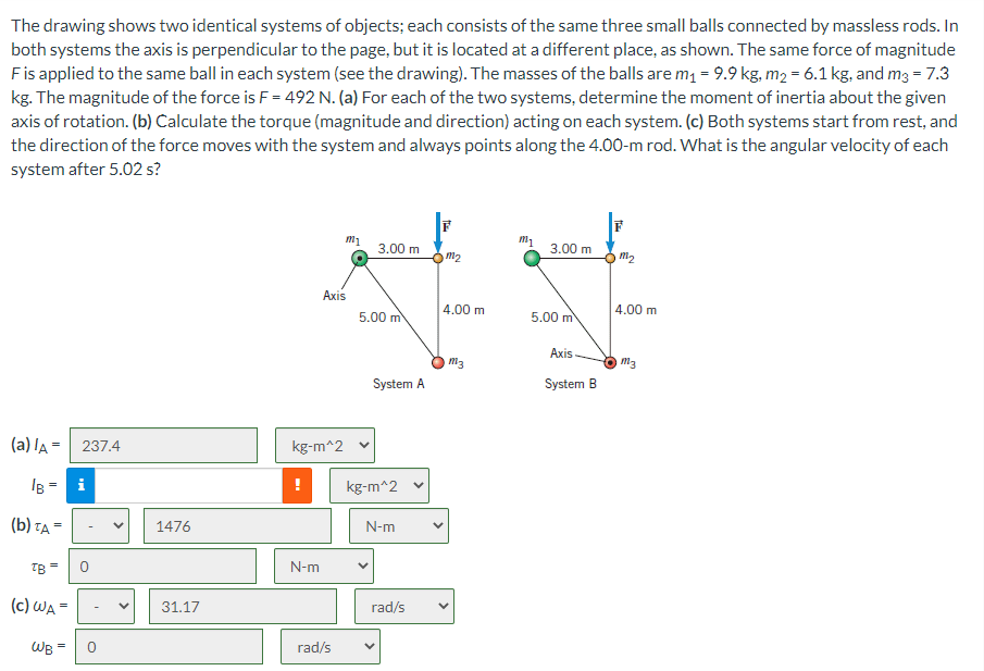 The drawing shows two identical systems of objects; | Chegg.com