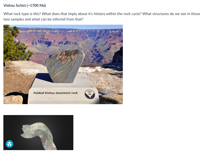 Solved Vishnu Schist (-1700 Ma) What rock type is this? What | Chegg.com