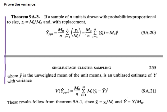Solved Prove the variance. Theorem 9A.3. If a sample of n | Chegg.com
