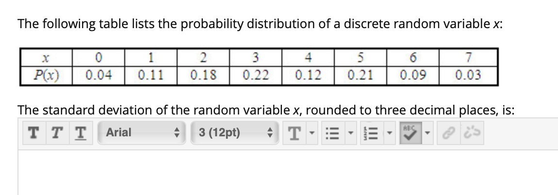 Solved The following table lists the probability | Chegg.com
