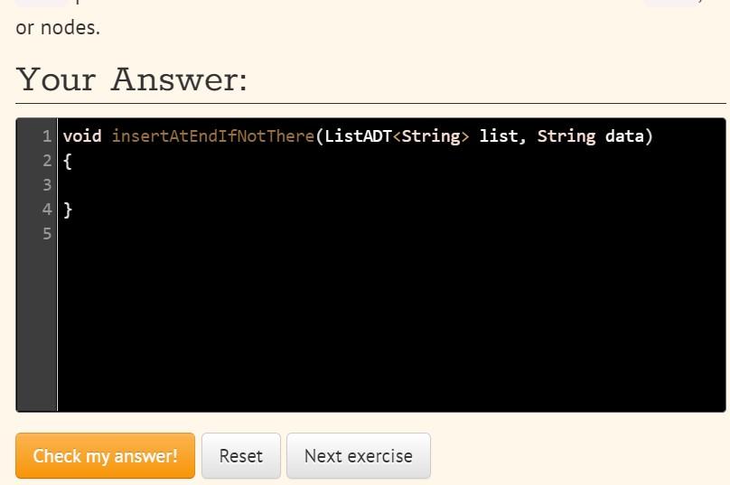 Solved X993: Insert At End If Not There Codeworkout | Chegg.com