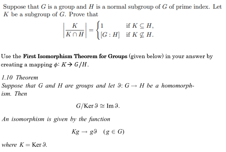 Solved Suppose that G is a group and H is a normal subgroup | Chegg.com