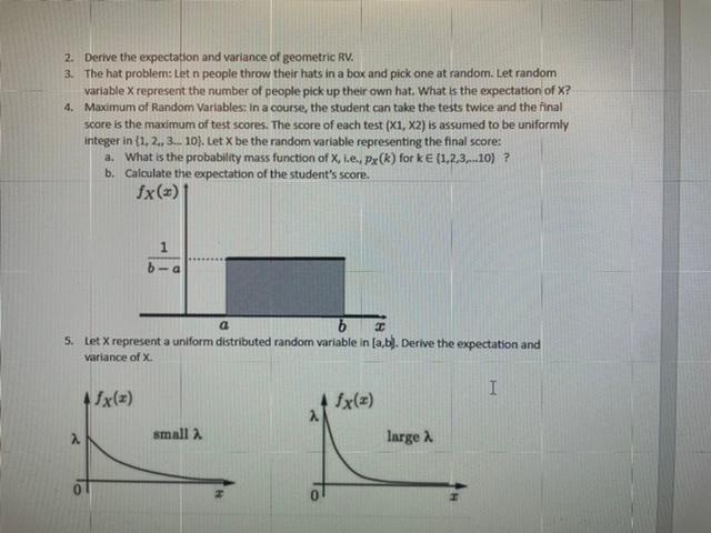 2. Derive the expectation and variance of geometric | Chegg.com
