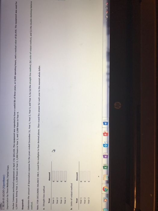 Solved 1. PR.09-03.ALGO (Algorithmic) Depreciation by Three | Chegg.com