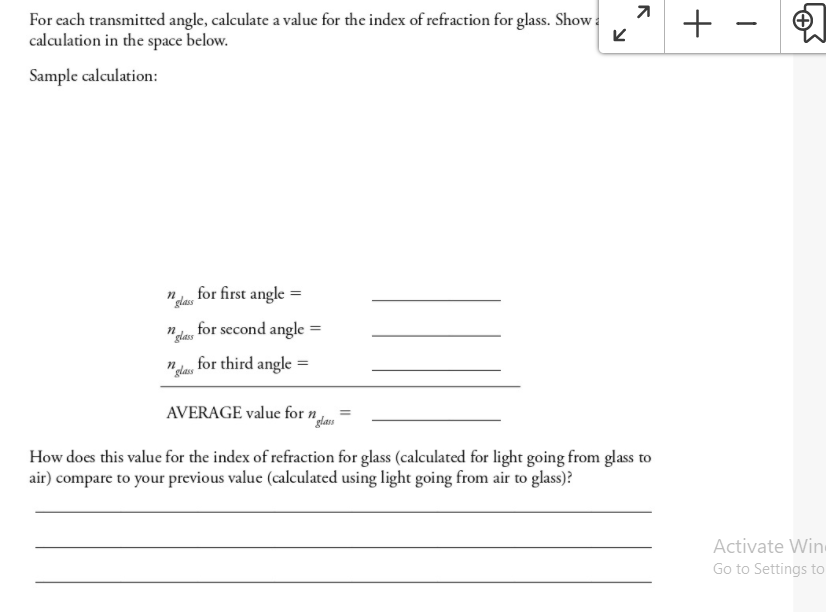 Solved 2 그 1 Part 2 normal glass l air interface ng 2 hair | Chegg.com