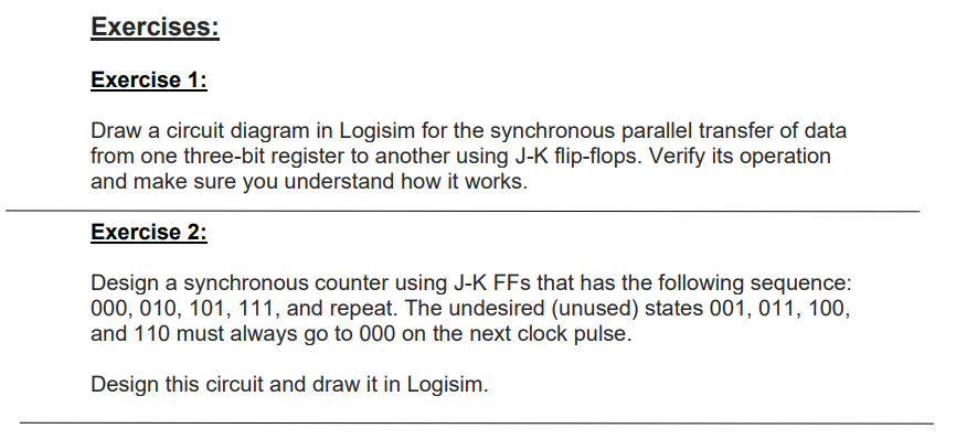 Solved Exercises:Exercise 1:Draw a circuit diagram in | Chegg.com