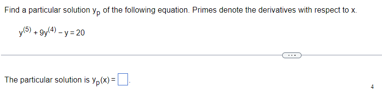 Solved Find a particular solution yp of the following | Chegg.com