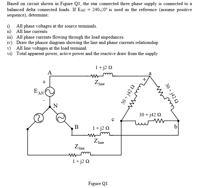 Solved Based on circuit shown in Figure Q1, the star | Chegg.com