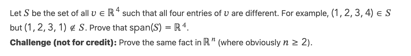 Solved Let S be the set of all v∈R4 such that all four | Chegg.com