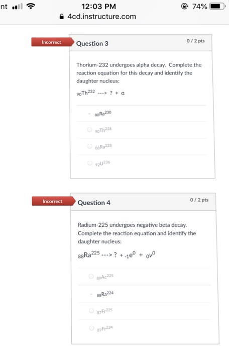 Solved 12:03 PM 4cd.instructure.com ④ 74% Question 3 0/2 pts | Chegg.com