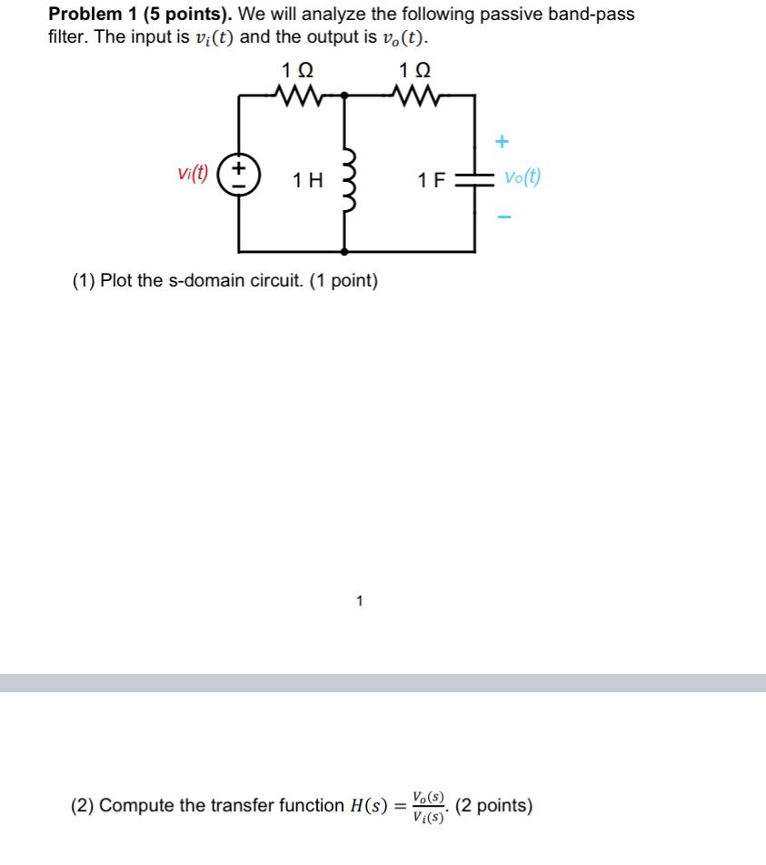 Solved Problem 1 (5 points). We will analyze the following | Chegg.com