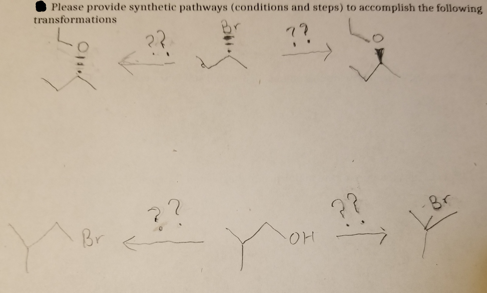 Solved Please provide synthetic pathways (conditions and | Chegg.com