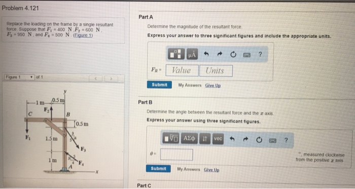 Solved Problem 4.121 Replace the loading on the frame by a | Chegg.com