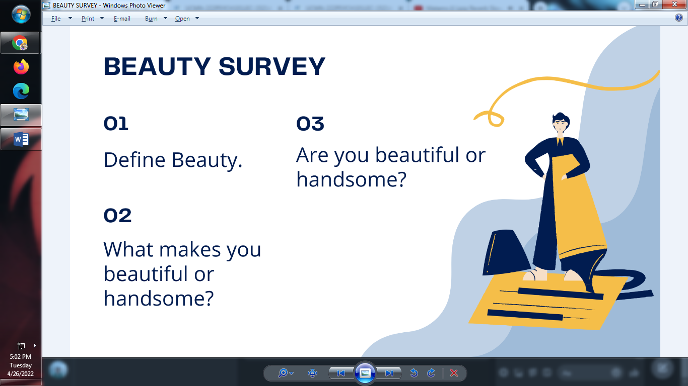 Solved D BEAUTY SURVEY - Windows Photo Viewer File Print | Chegg.com