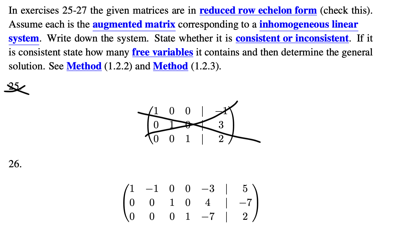 Solved In exercises 25-27 the given matrices are in reduced | Chegg.com