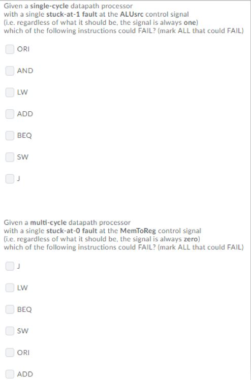 Given a single-cycle datapath processor with a single | Chegg.com