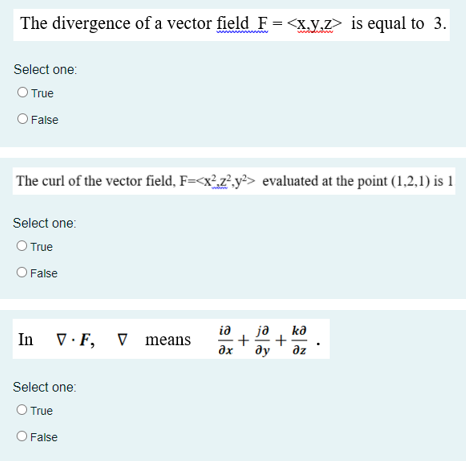 Solved The divergence of a vector field F= evaluated at the | Chegg.com