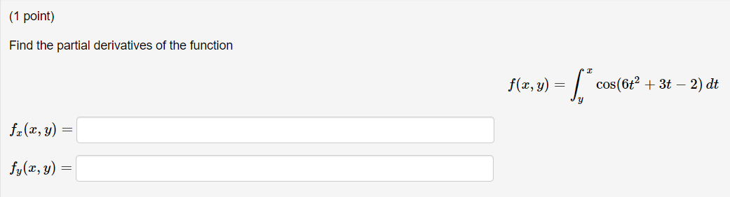 Solved (1 point) Find the partial derivatives of the | Chegg.com