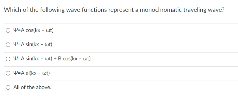 Solved Which of the following wave functions represent a | Chegg.com