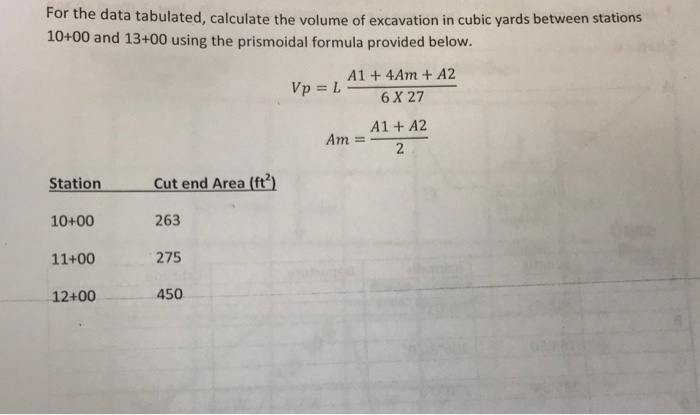 Solved For the data tabulated, calculate the volume of | Chegg.com